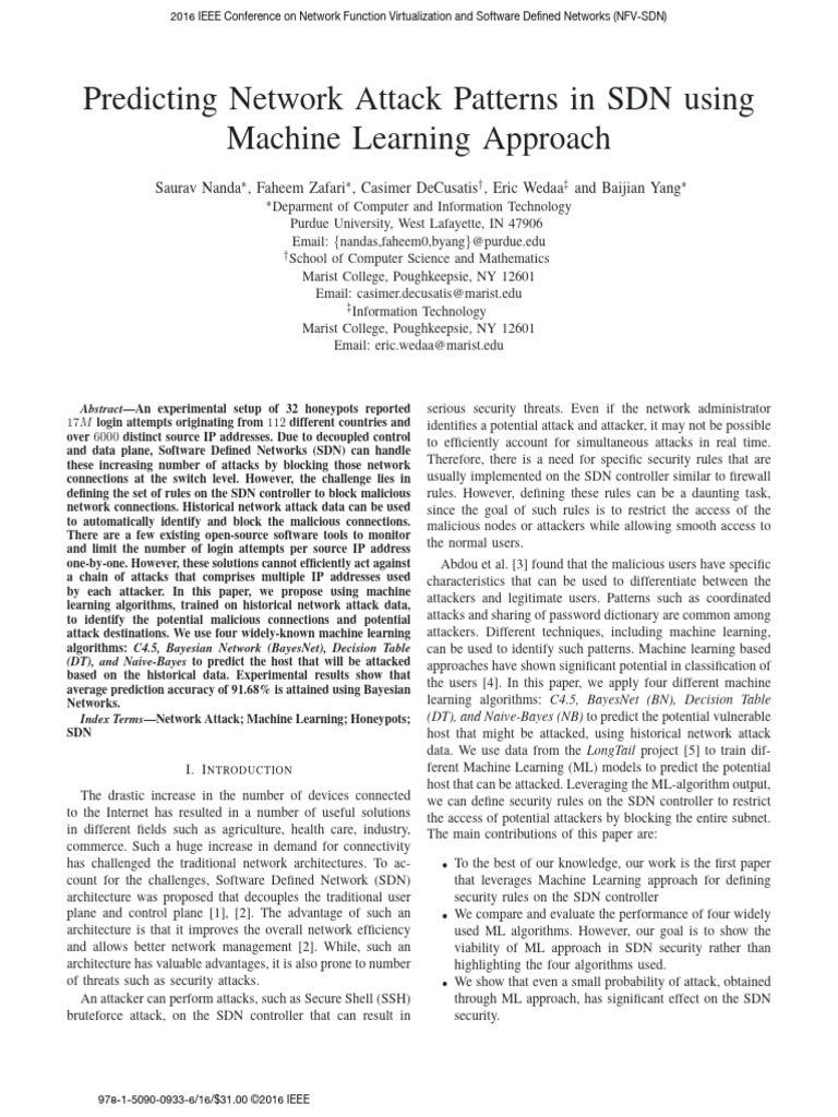 Predicting Network Attack Patterns in SD | PDF | Bayesian Network | Machine Learning