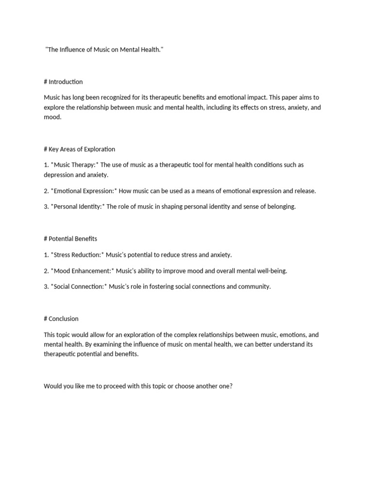 The Influence of music on people's mental health-WPS Office | PDF