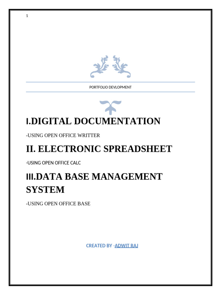 ADWIT PORTFOLIO DEVELOPMENT | PDF | Page Layout | Spreadsheet