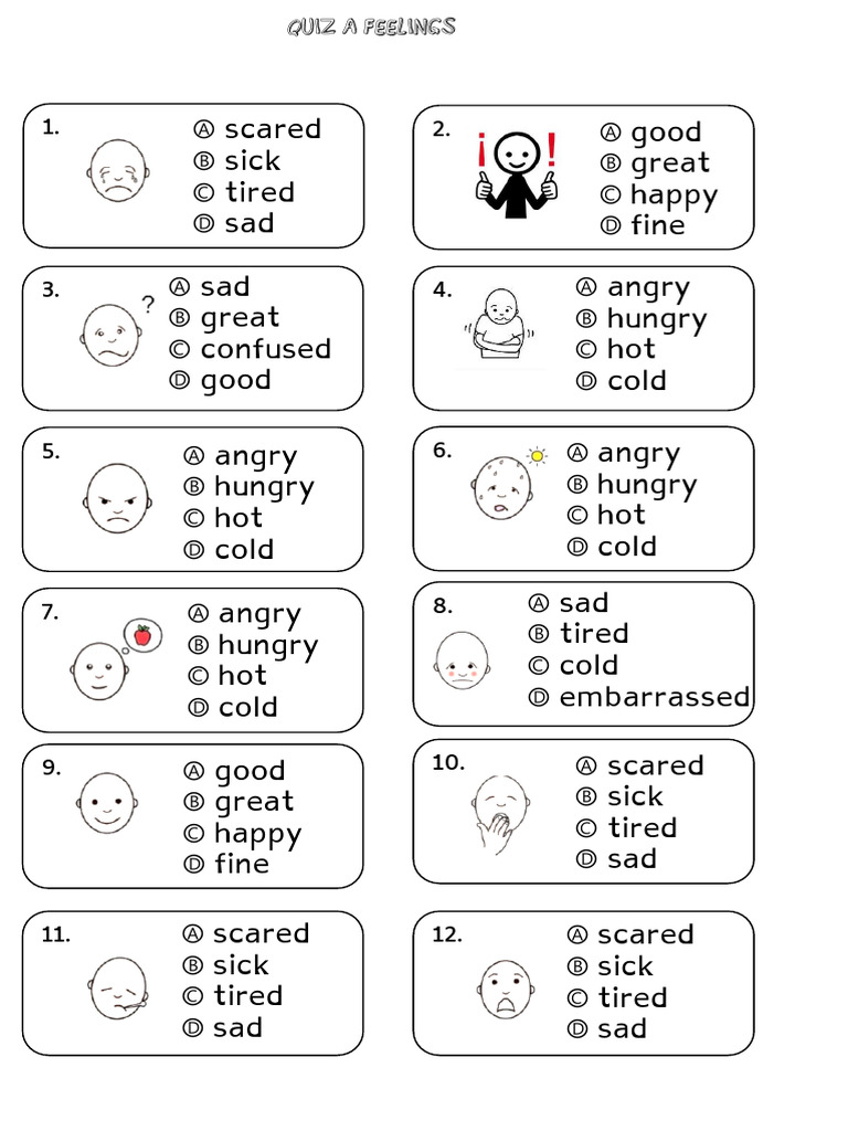 2024 Quiz Zipgrade 2 Colonnes Me Made With Pictures FEELINGS | PDF