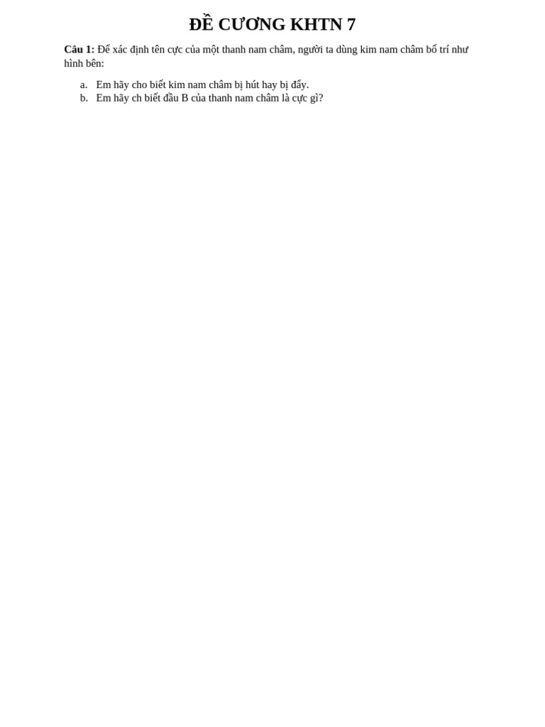 ĐỀ CƯƠNG KHTN 7 | PDF