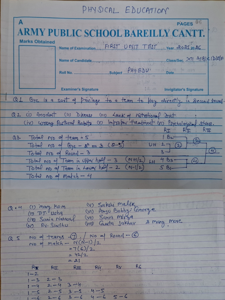 Unit Test Answers Key | PDF