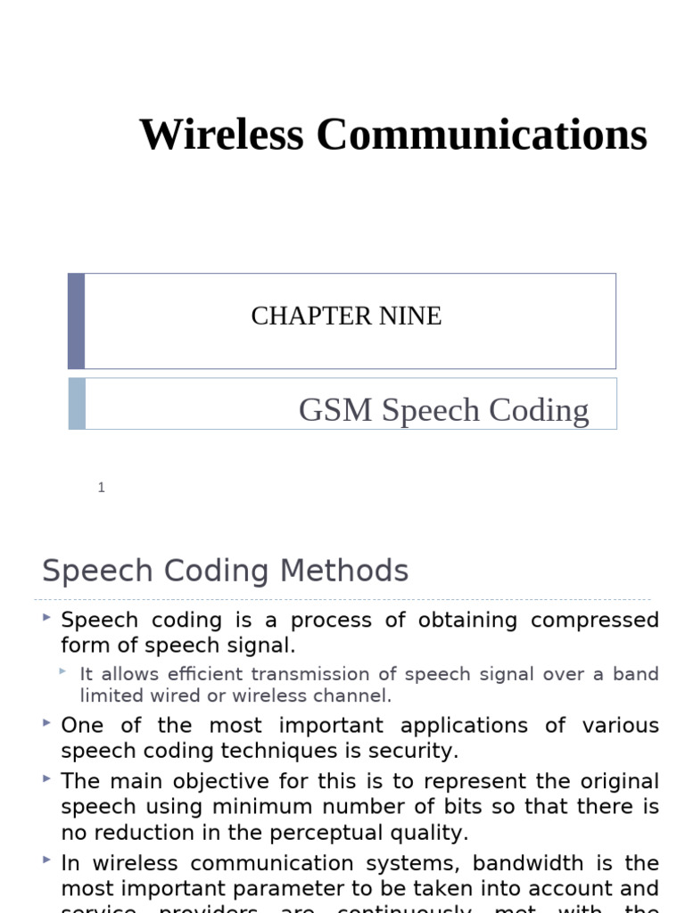 GSM Speech Coding Techniques Explained | PDF | Codec | Sampling (Signal ...