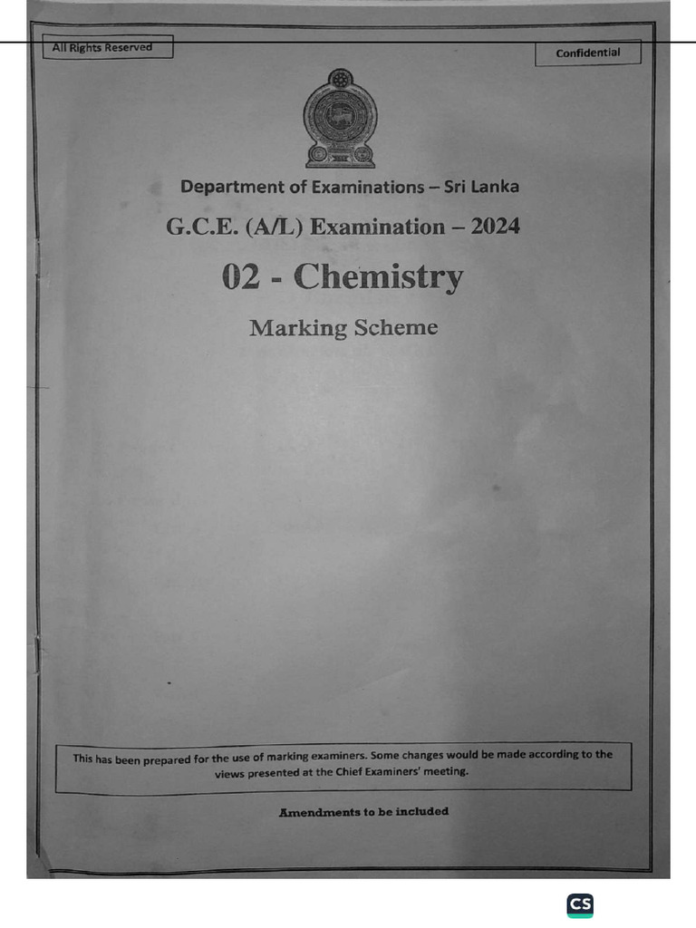 2024 Al Chemistry Marking Scheme | PDF