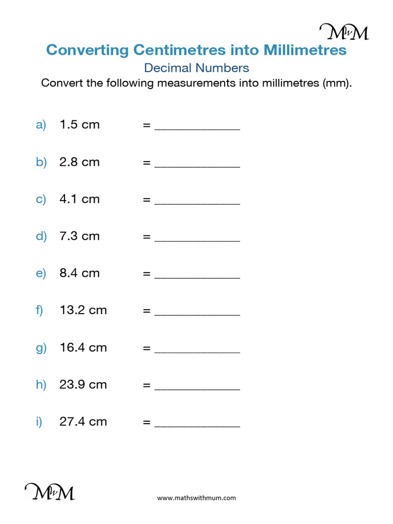 Convert Centimetres to Millimetres | PDF