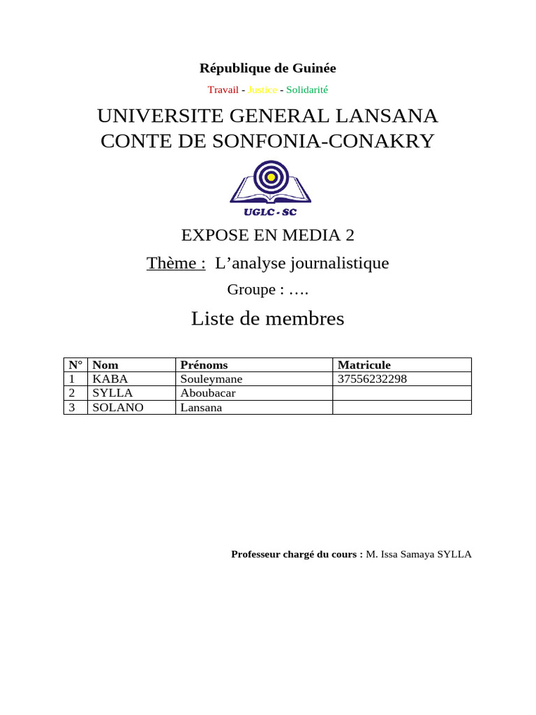 Analyse journalistique en Guinée | PDF | Journalisme