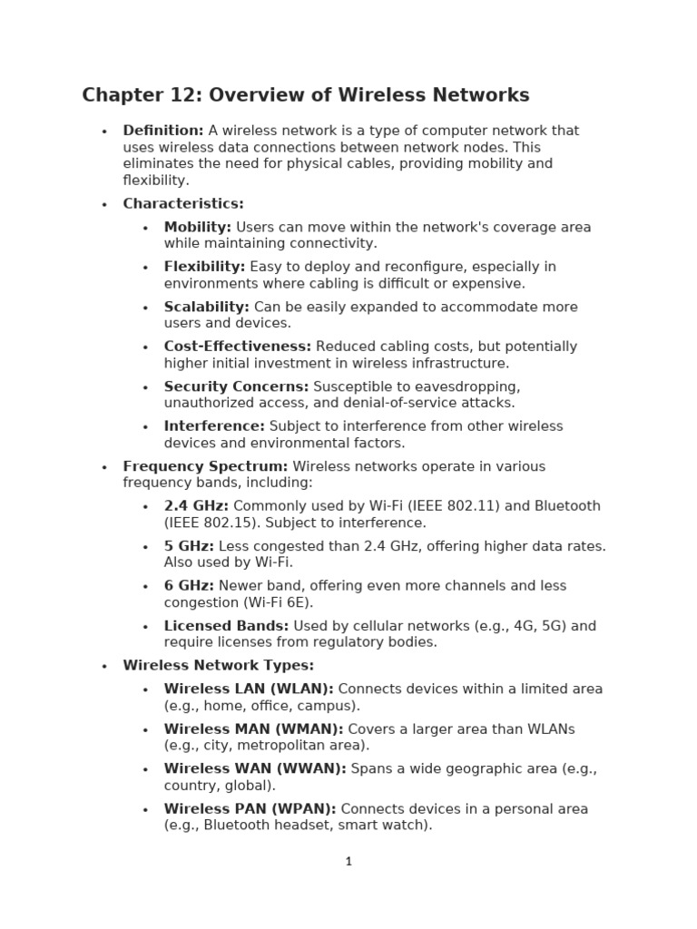 Chapter 12 Overview of Wireless Networks | PDF | Ieee 802.11 | Mimo