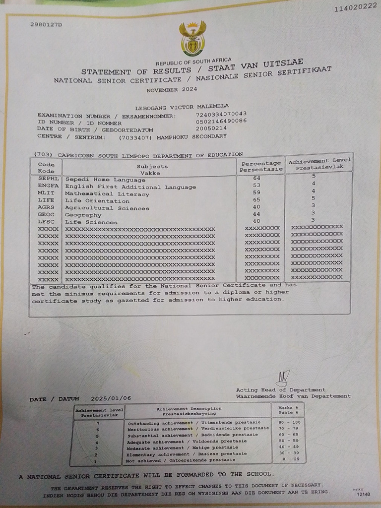 senior certificate | PDF