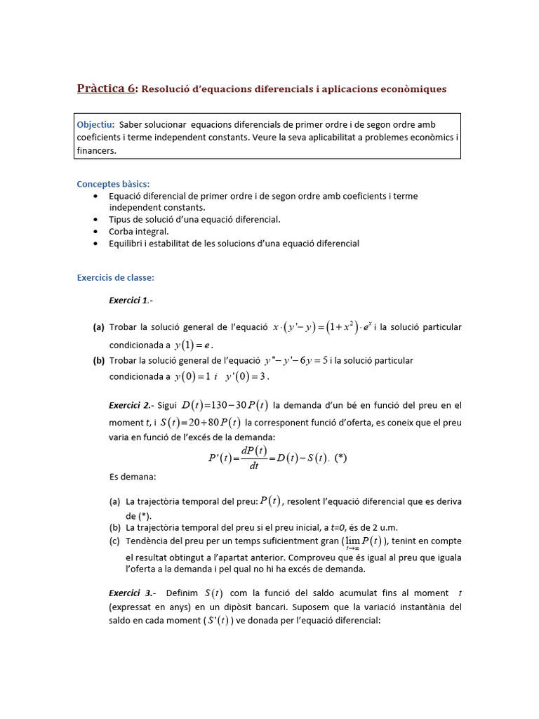 Pràctica 6 EDO | PDF