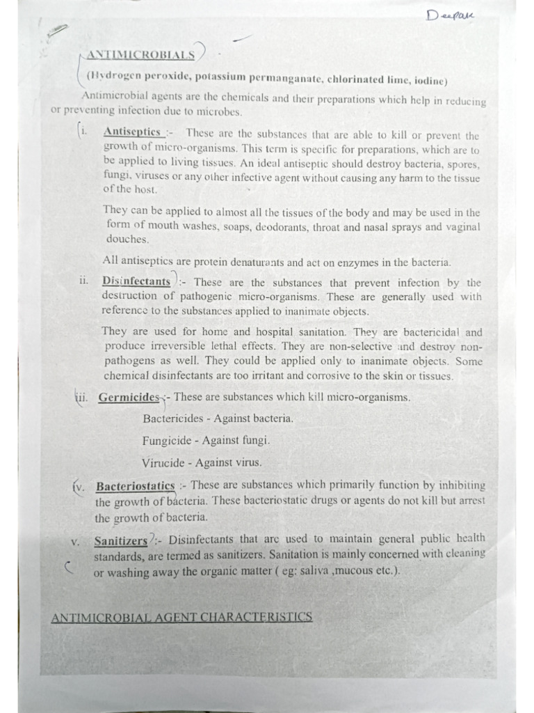 Antimicrobial Agents and Its Types | PDF