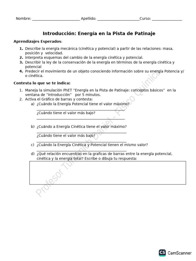TP 1 - Energia Cinetica, Potencial y Conservación de La Energía | PDF ...