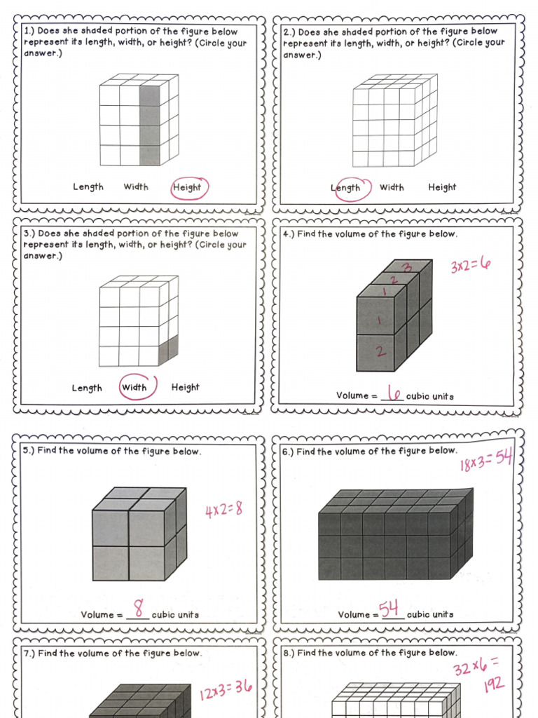 Volume Task Cards Answers | PDF