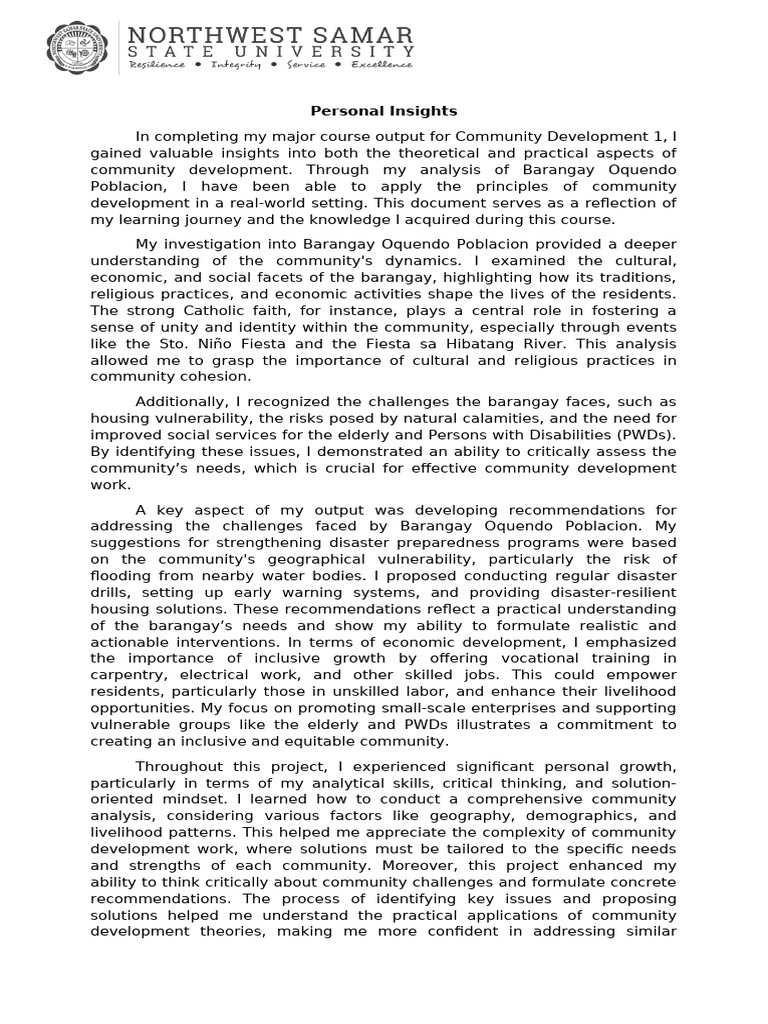Personal Insights Additional Documents | PDF | Community | Critical ...