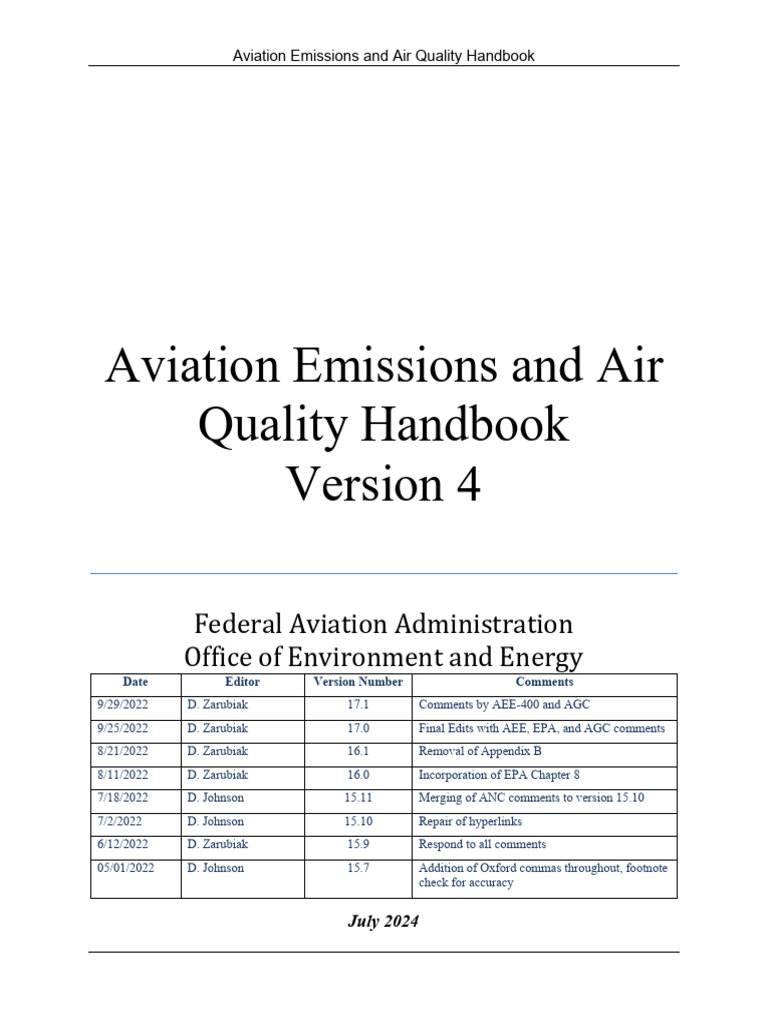 Aviation Emissions & Air Quality Guide | PDF | Environmental Impact ...