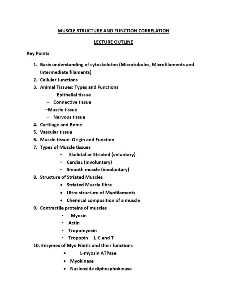 Notes - 6206 - 8. Muscle Structure and Function Correlation Unit II | PDF