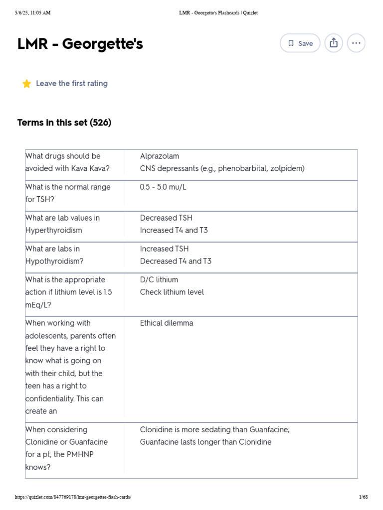 PDF PRINT QUIZLET LMR - Georgette's Flashcards - Quizlet | PDF | Selective Serotonin Reuptake ...