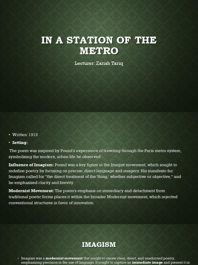 07 - in A Station of The Metro | PDF | Poetry