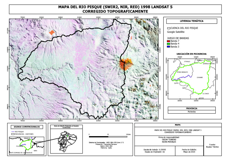 Mapa Del Del Rio Pisque Swir2 Nir Red-1998-Corregido Topograficamente | PDF
