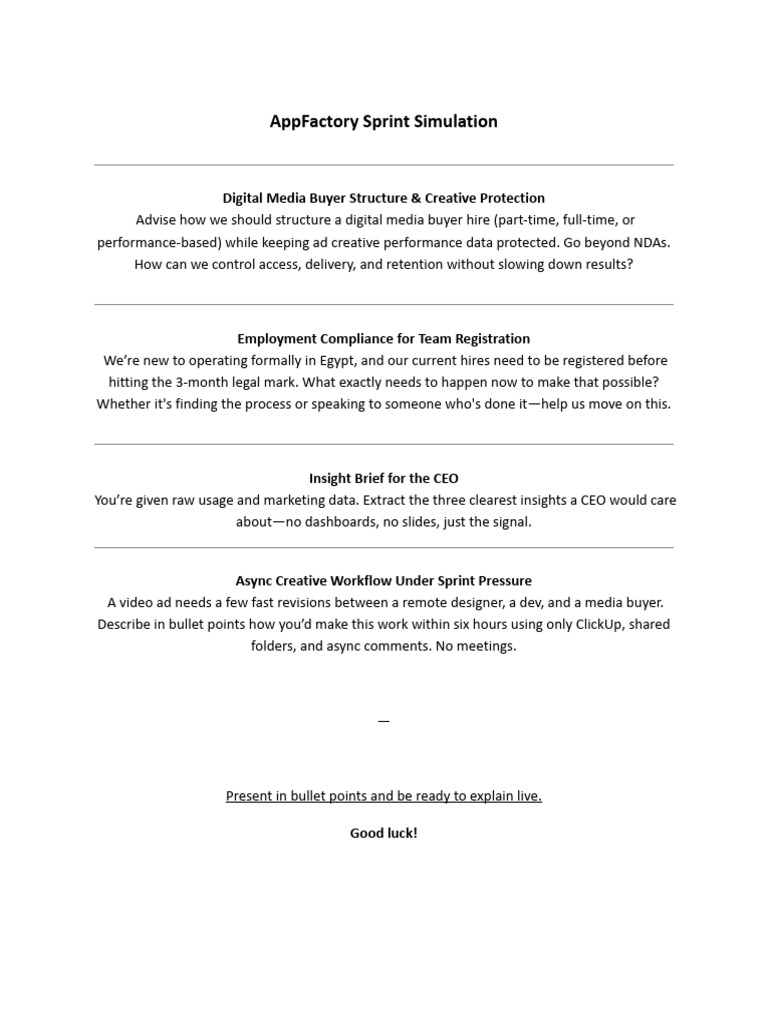 AppFactory Sprint Simulation | PDF