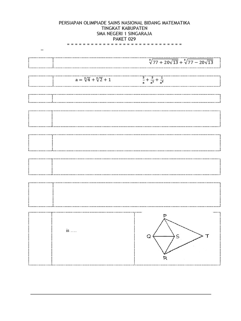 Persiapan OSK Math 29 | PDF