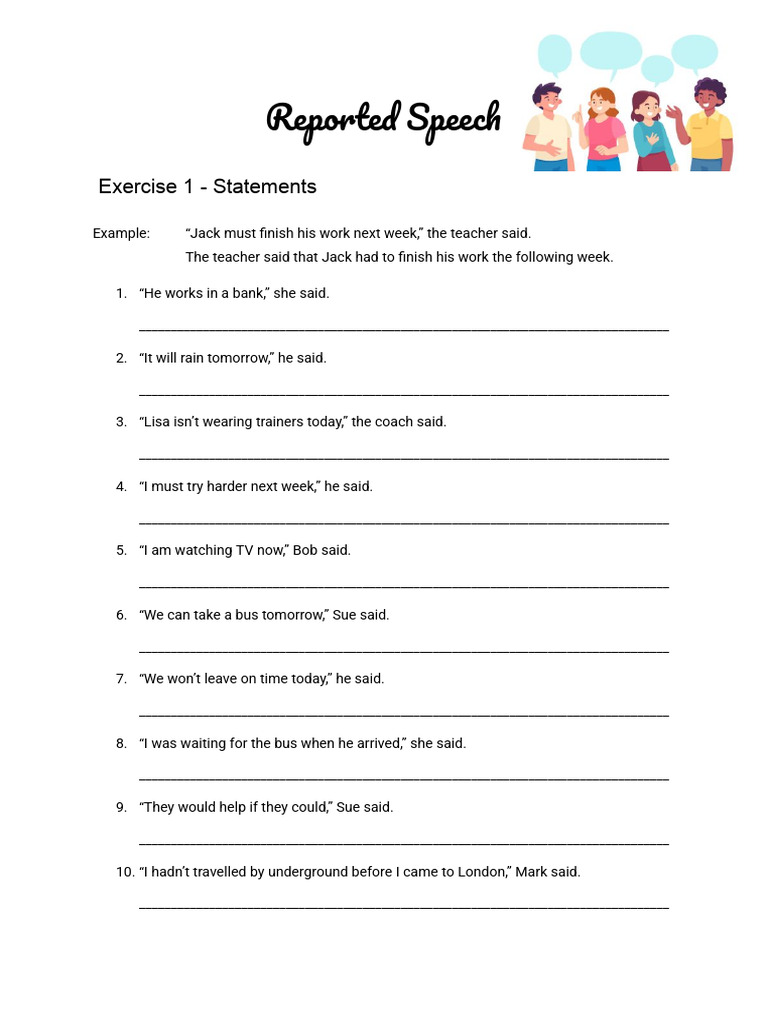 Reported Speech 3rd of ESO | PDF