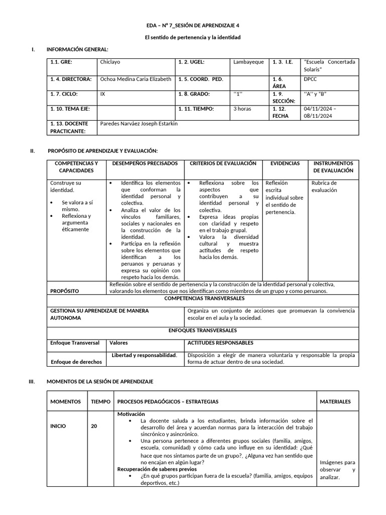 SESION-4-DPCC-EDA-7 | PDF | Aprendizaje | Maestros