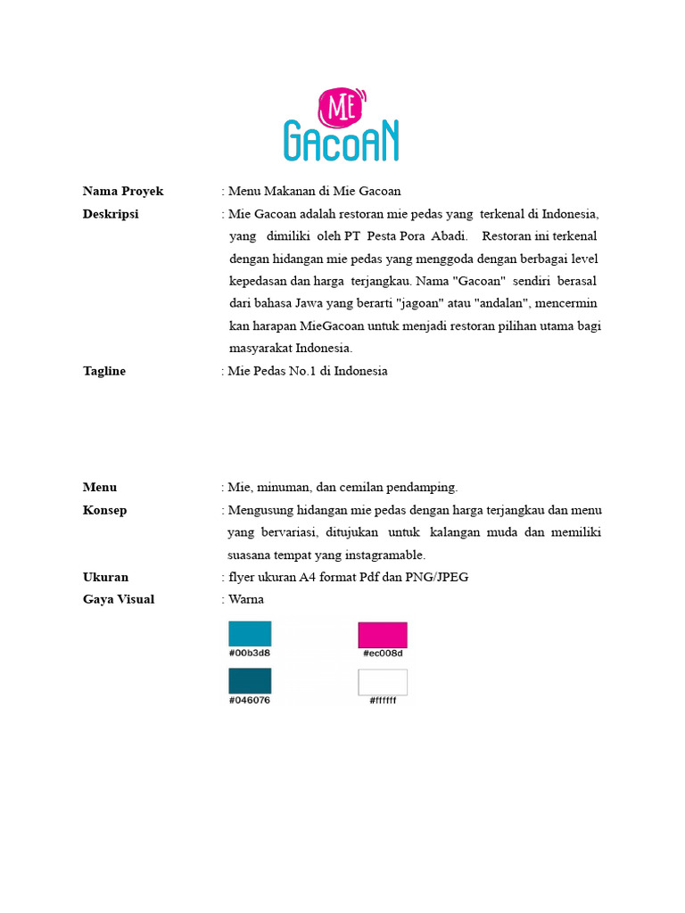 Brief Mie Gacoan | PDF