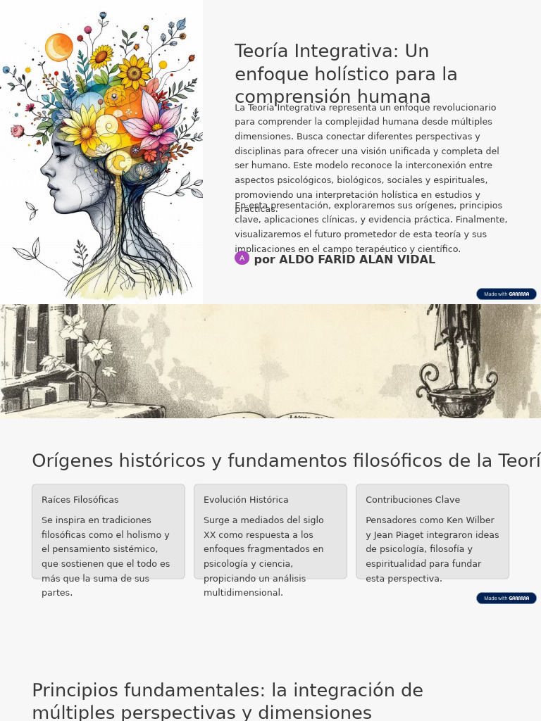 Teoria Integrativa Un Enfoque Holistico para La Comprension Humana 1 ...