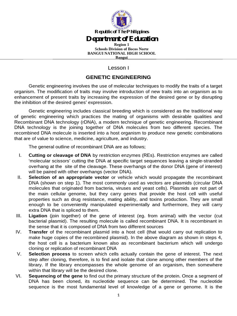 Q3 Gen Bio 2 Concept Notes | PDF | Molecular Cloning | Geologic Time Scale