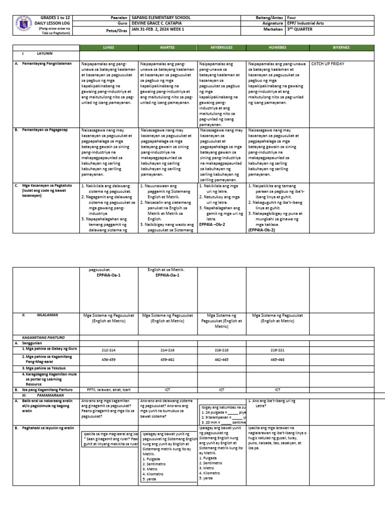 DLL EPP-Industrial Arts | PDF