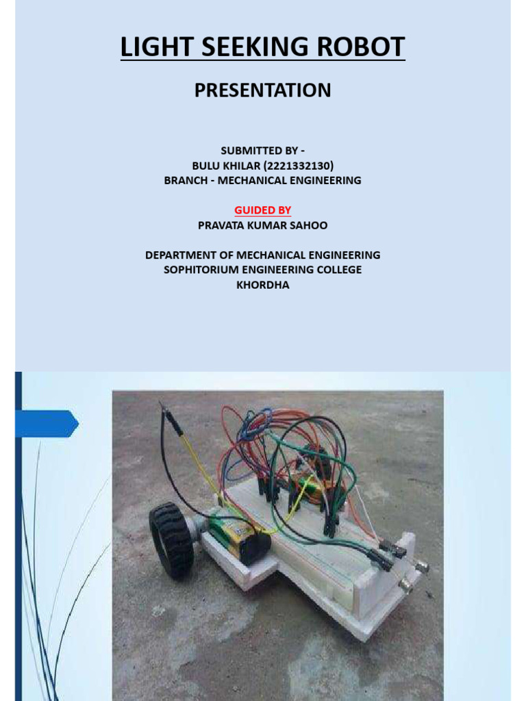 Light Seeking Robot: Presentation | PDF