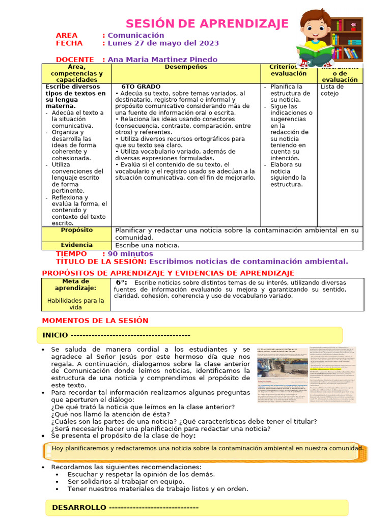 Redacción de Noticias sobre Contaminación | PDF