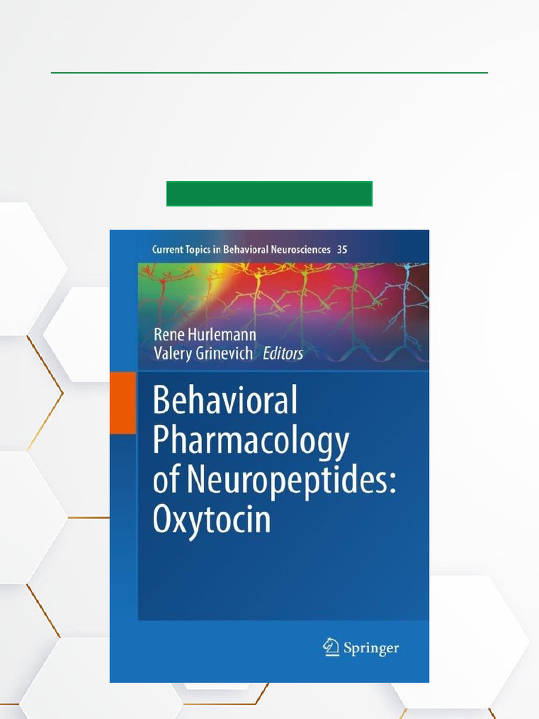 Behavioral Pharmacology of Neuropeptides Oxytocin Premium eBook ...