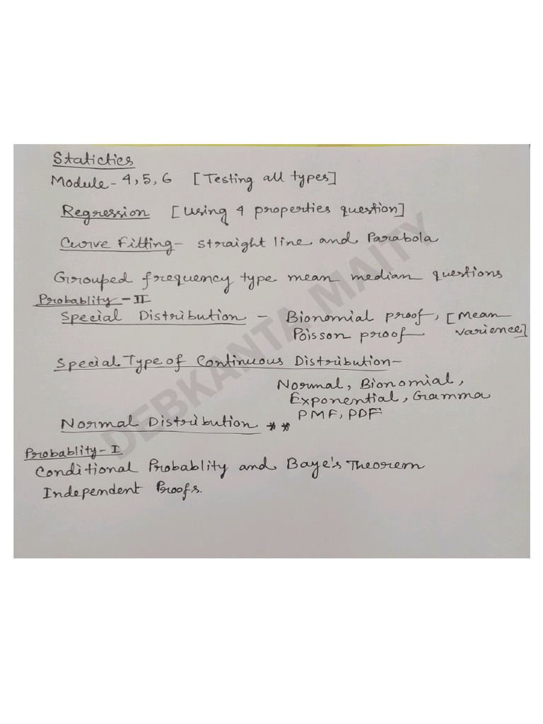 2nd Sem - Probability-Statistics - Suggestions | PDF