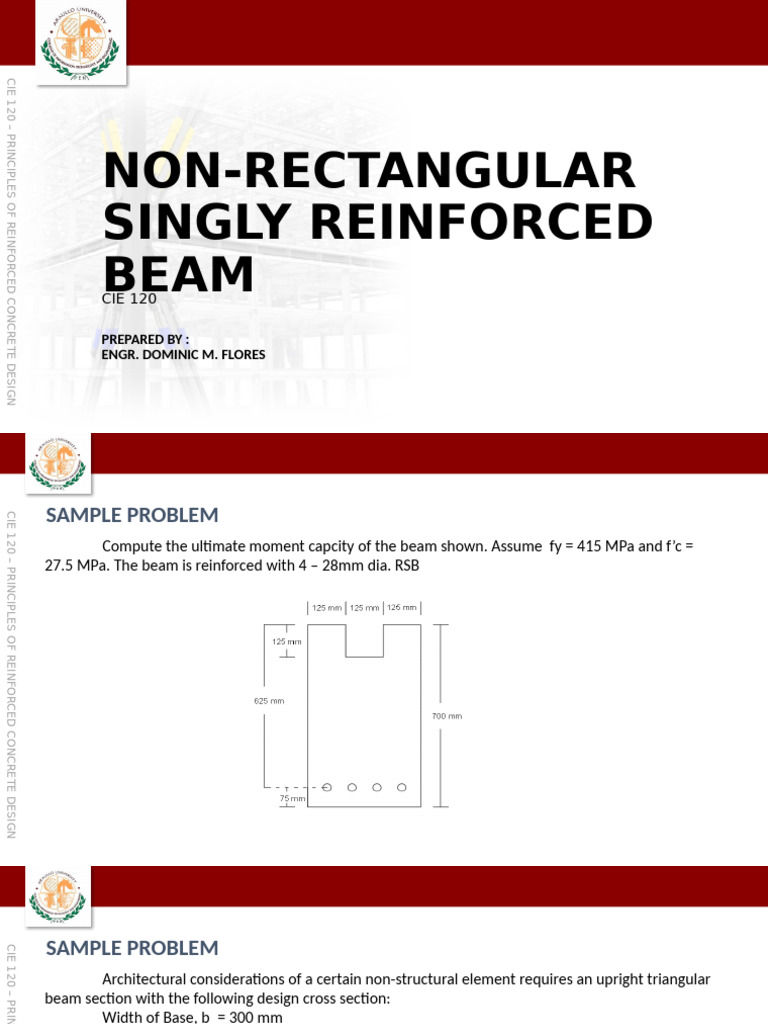 Cie 120 Analysis and Design of Non Rectangular Beams | PDF | Reinforced ...