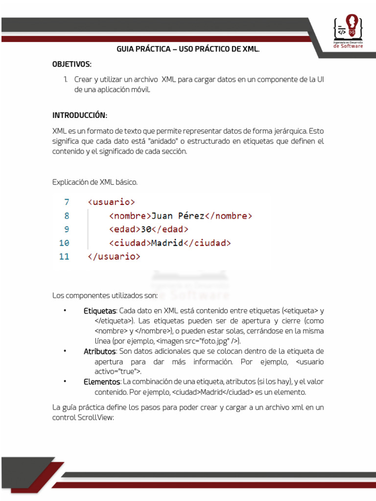 Guía Practica - 4.4 XML | PDF | Xml | Archivo de computadora