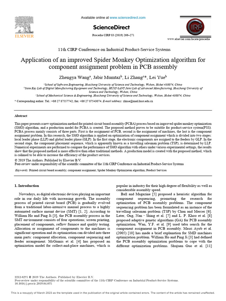 Application of An Improved Spider Monkey Optimization Algorithm For | PDF | Mathematical ...
