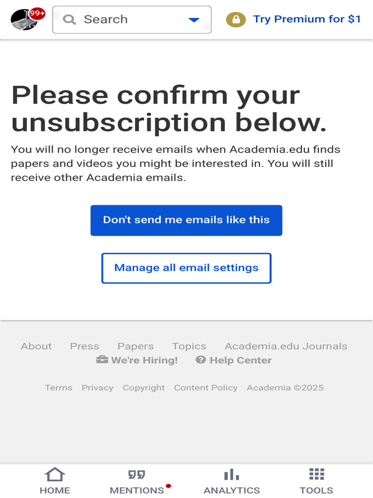 (99+) Academia - Edu Confirm Unsubscribe | PDF
