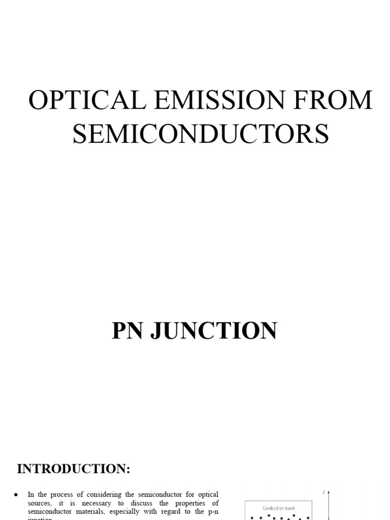Optical Emission in Semiconductors | PDF | Wavelength Division ...