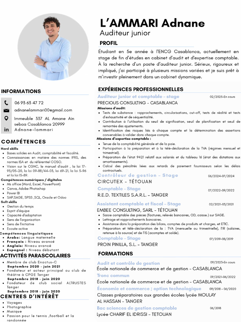 CV Adnane L'ammari - Auditeur Junior | PDF