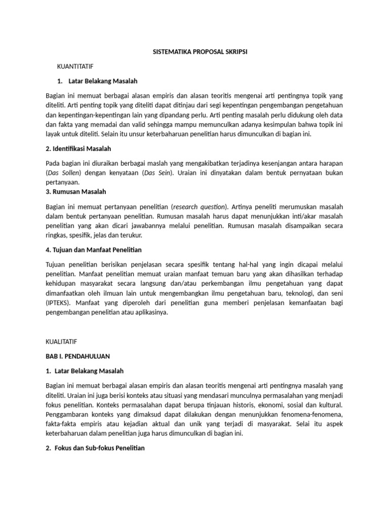 Sistematika Proposal Skripsi | PDF