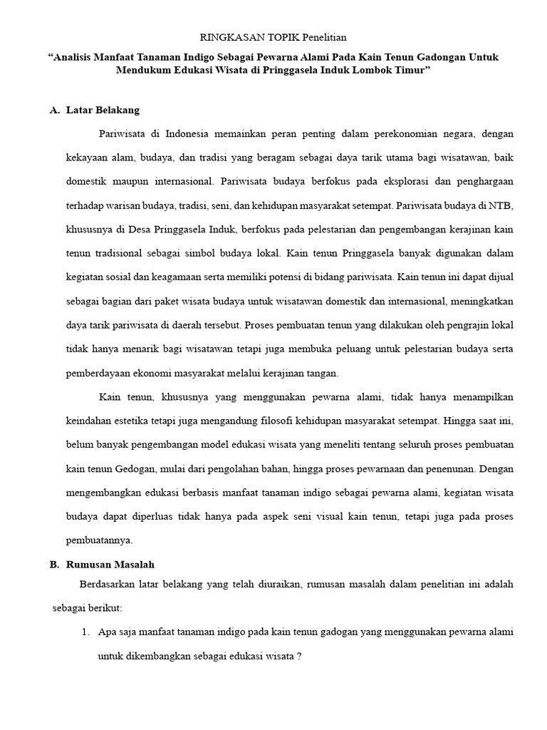 Ringkasan Topik Penelitian-Amrina Rosada Amelia | PDF