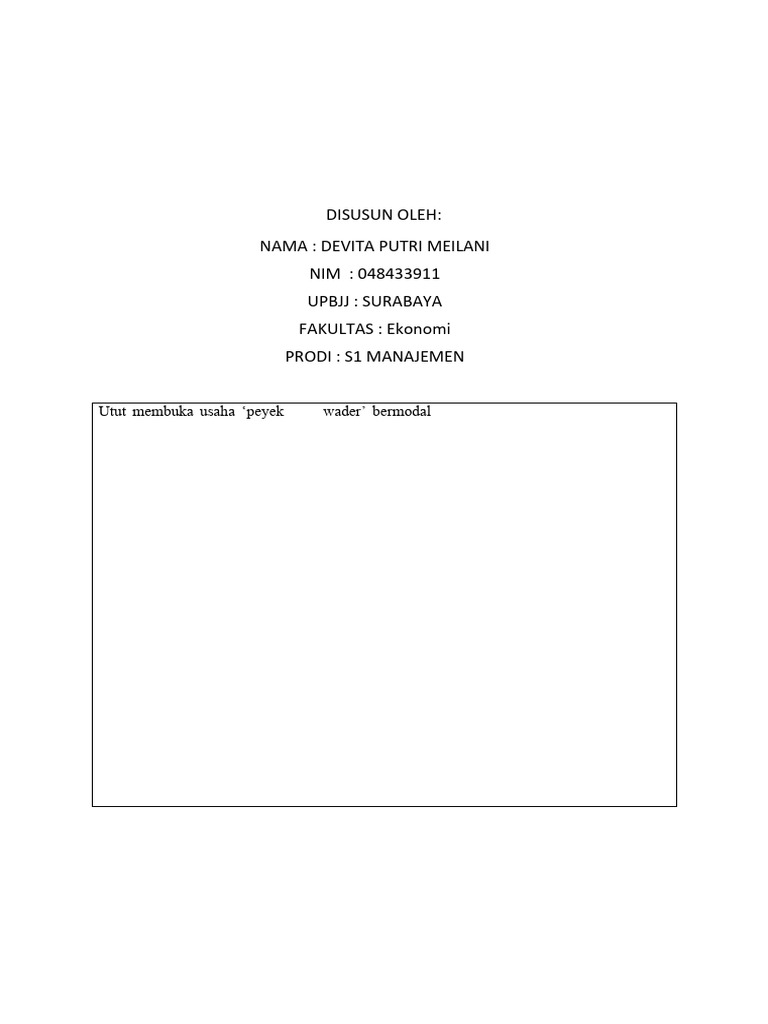 Tugas 1 Manajemen Keuangan - Devita P | PDF