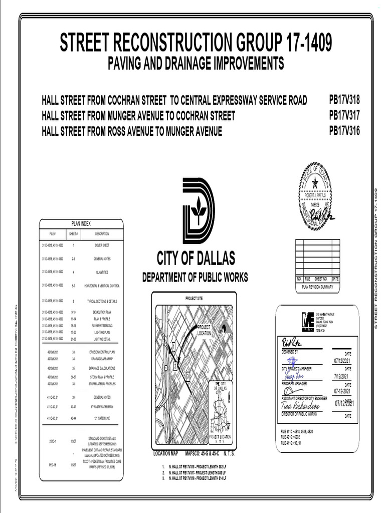 Dallas Street Reconstruction Plans | PDF