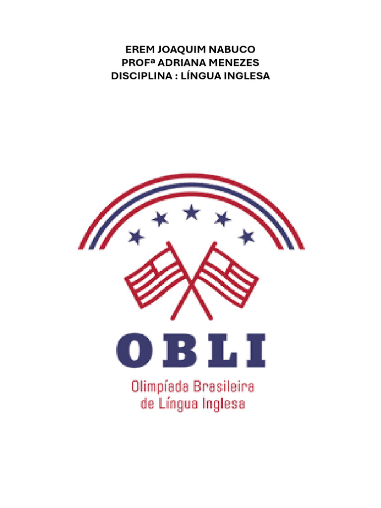 Reforço em Inglês para OBLI 2024 | PDF | Linguística | Gramática