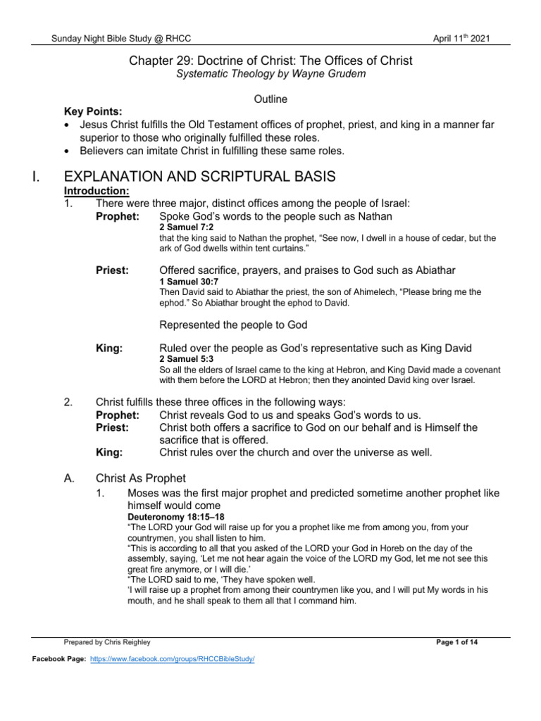 Systematic Theology - Chapter 29 | PDF | Jesus | Prophet