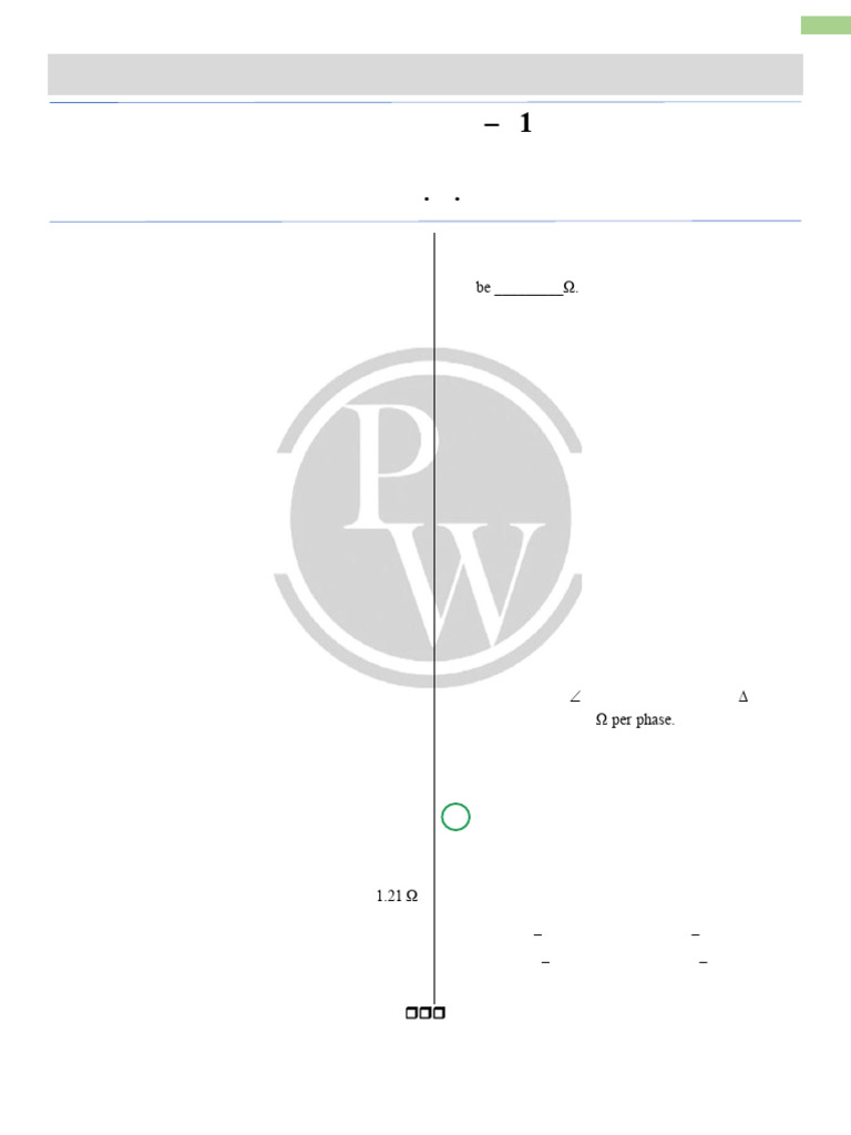 P.U. System - Practice Sheet-01 | PDF | Electrical Impedance | Electric Power