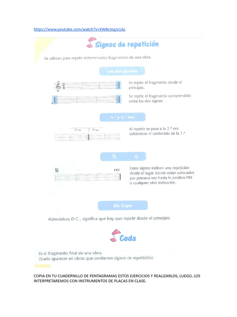 Ejercicios de Repetición Musical en Clase | PDF