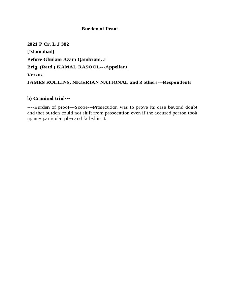 Burden of Proof | PDF