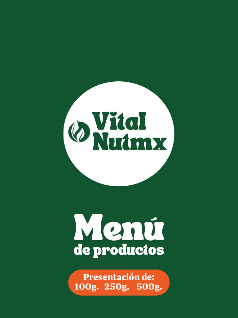 Menú de Productos Vitalnut | PDF | Cocina vegana | Ingredientes de comida